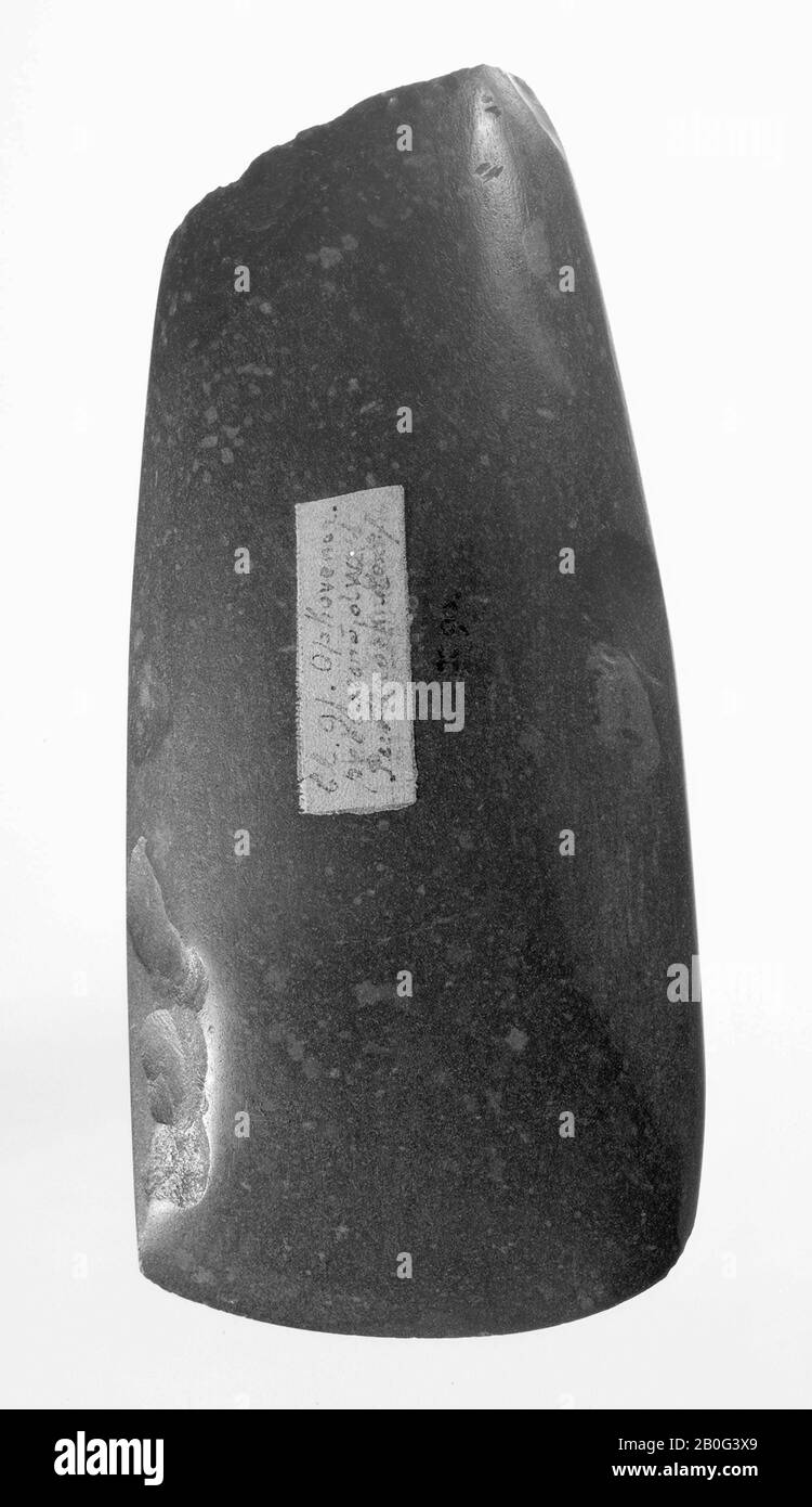 ax of red-brown-brown fine-grained jasper with small inclusions. Oval ...