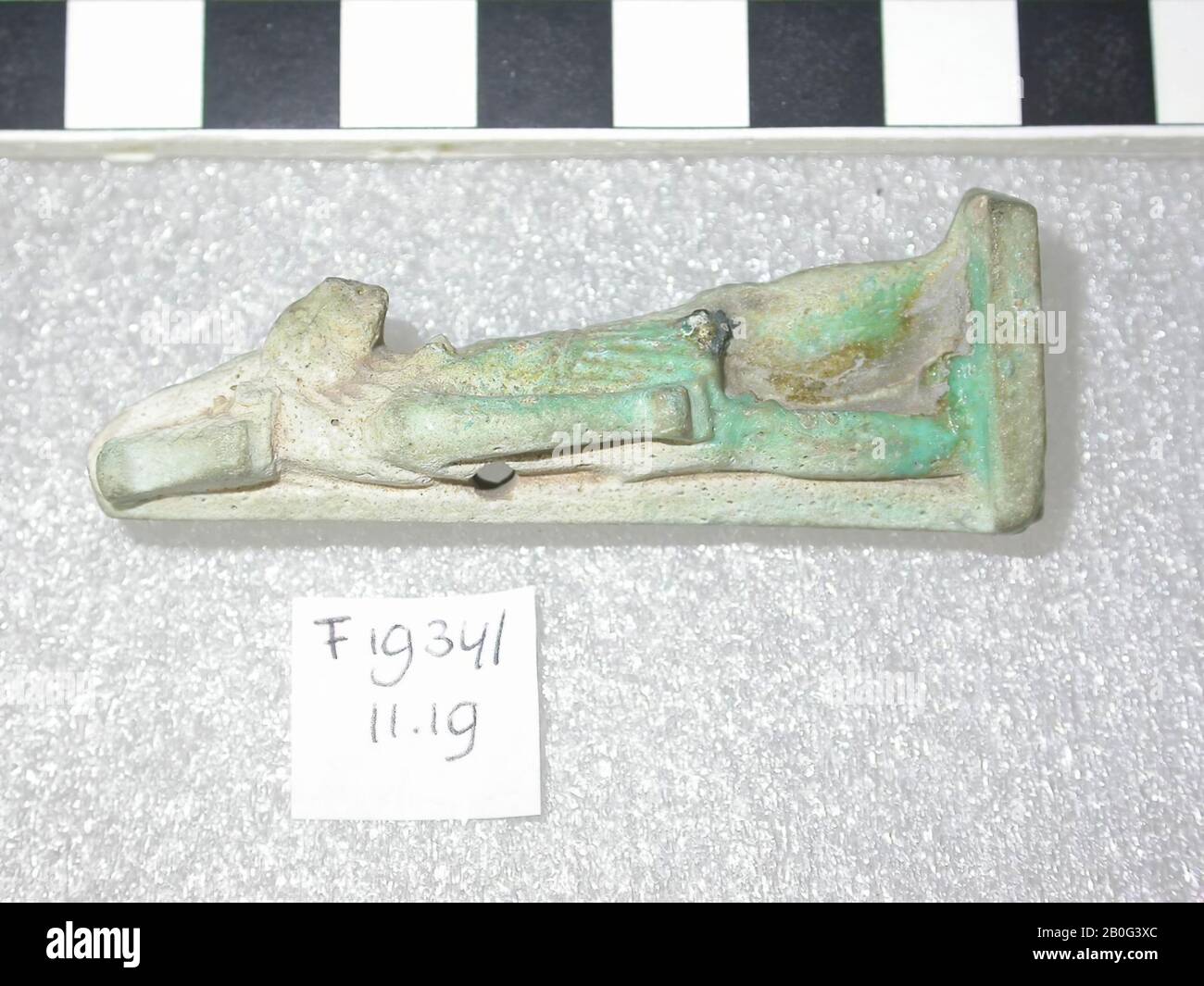 statue, god, Mahes, standing, double crown, feather, amulet, god ...