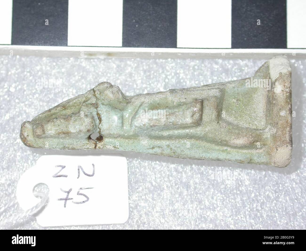 statue, god, Mahes, standing, double-crown, feather, amulet, god ...