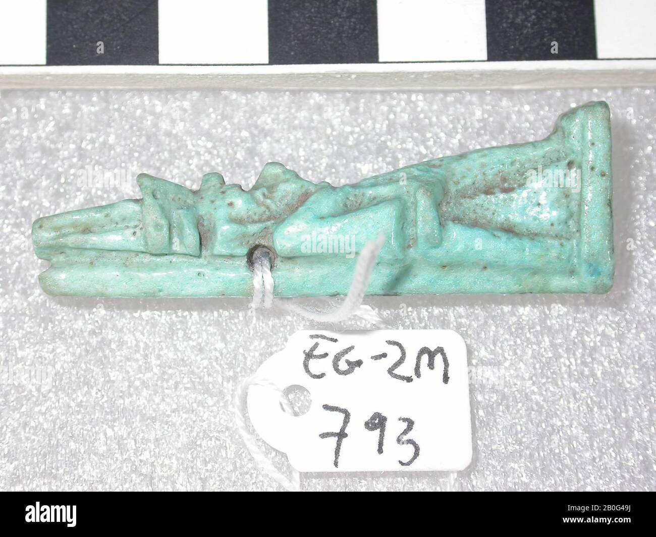 statue, god, Nefertem, standing, lotus, ostrich, amulet, god, faience ...