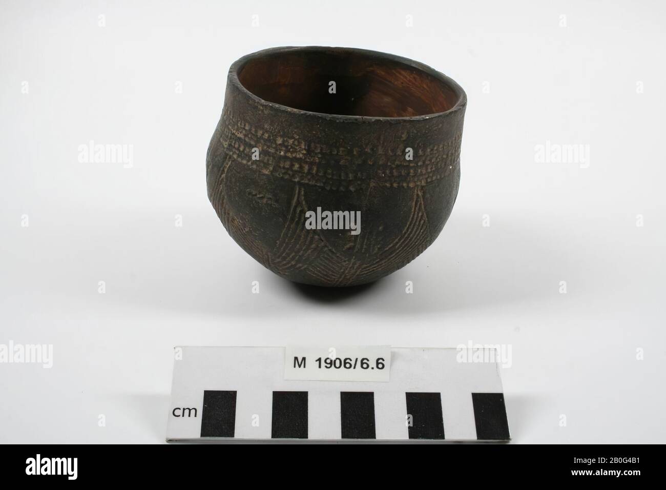 Plaster cast of a pot, decorated, casting, pot, plaster, h: 8.2 cm ...