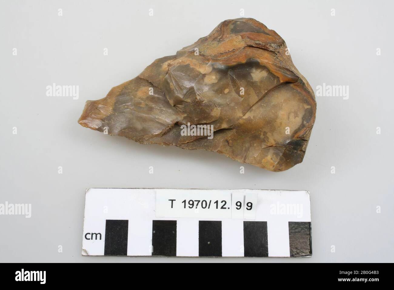 Flint tool, tool, stone, flint, 10.4 x 6.9 x 3.5 cm, prehistoric ...