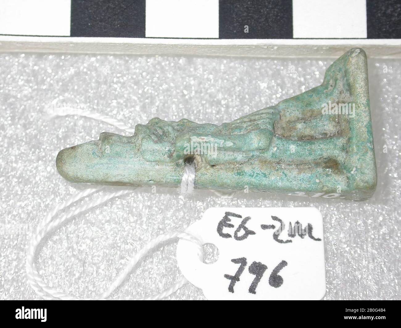 statue, god, Nefertem, standing, lotus, ostrich, amulet, god, faience ...