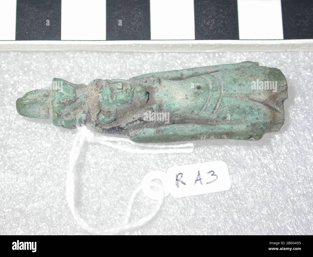 statue, god, Nefertem, standing, lotus, feather, fragment, amulet, god ...