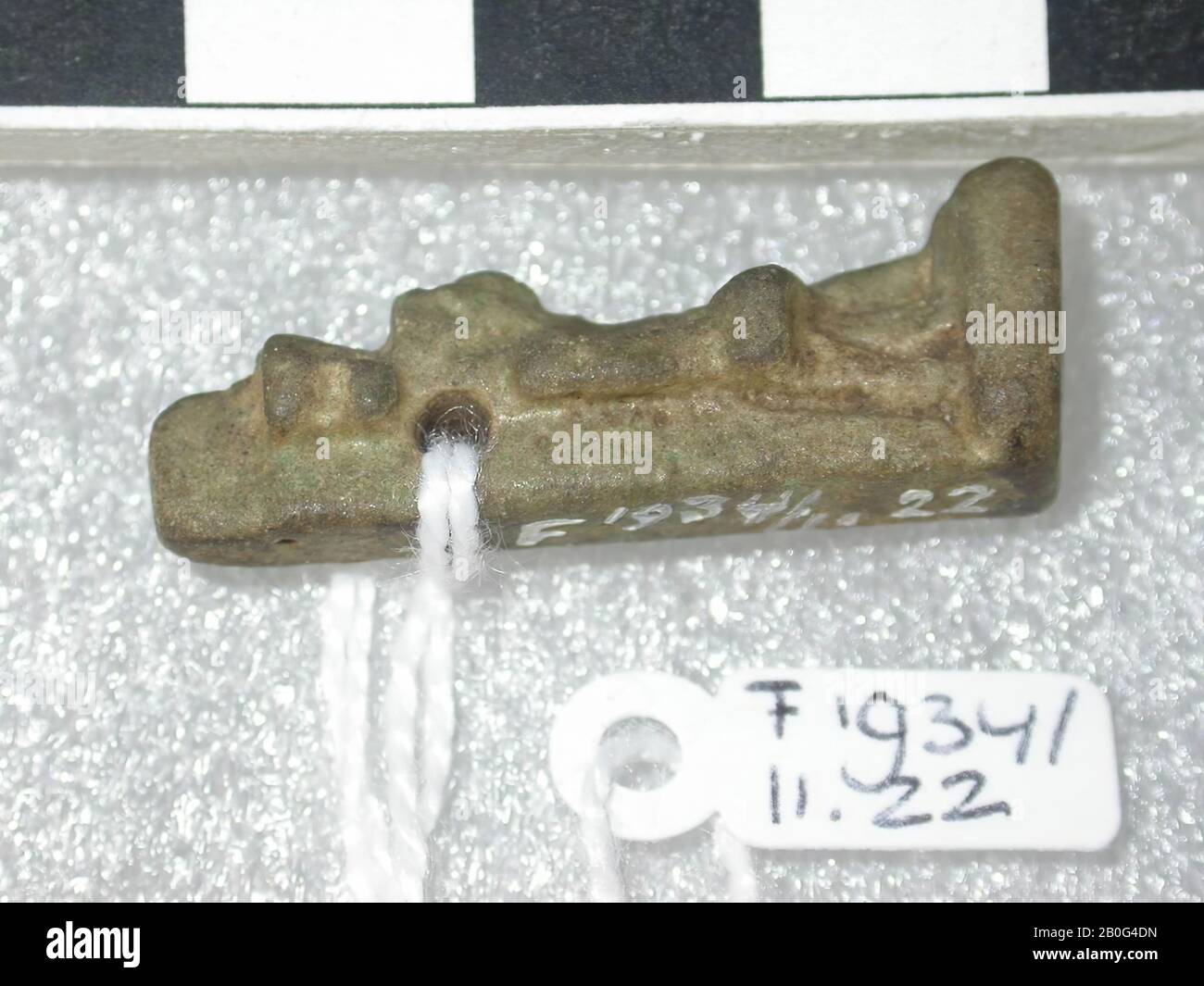 statue, god, Nefertem, standing, lotus, ostrich, amulet, god, faience ...