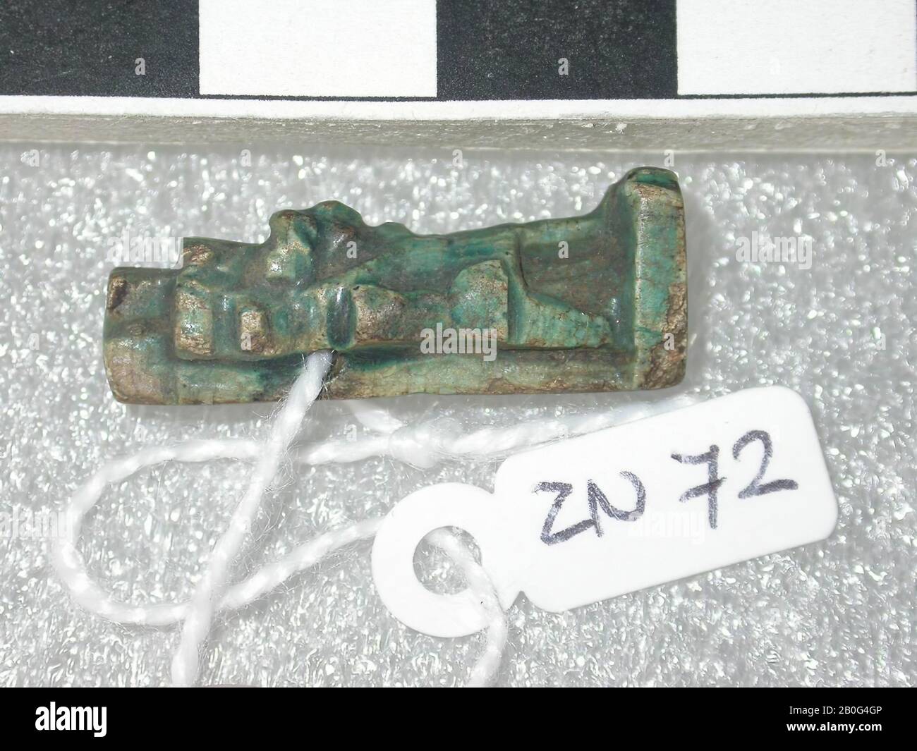 statue, god, Nefertem, standing, lotus, ostrich, amulet, god, faience ...