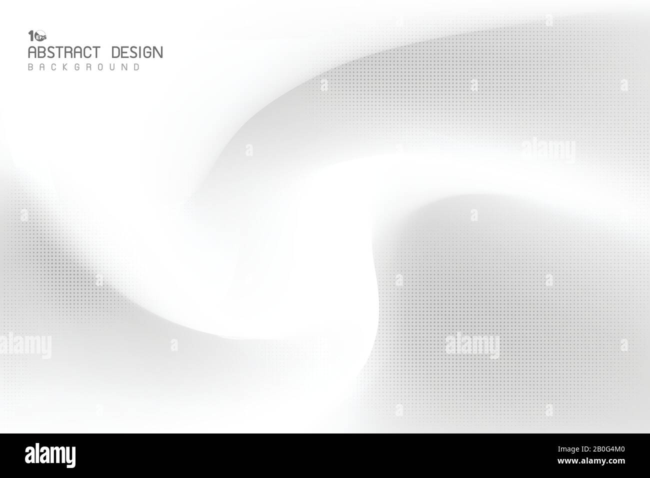 Abstract gradient white and gray swirl background with decorative black ...