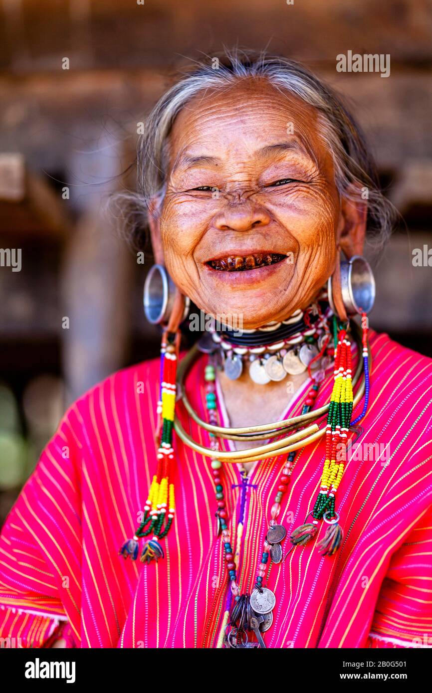 A Senior Woman From The Kayaw Ethnic Group, Htay Kho Village, Loikaw ...