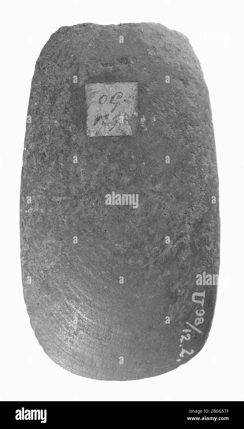 stone ax, sharp at the edge, ax, stone, length: 9.3 cm, prehistoric ...