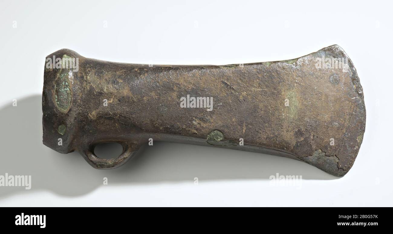 bronze ax, at the lower end, in which the handle was attached, hollowed ...