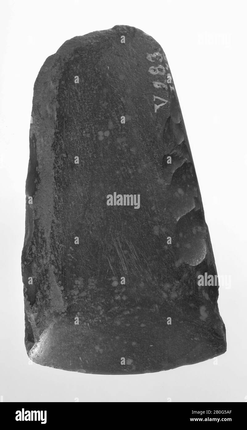 polished ax of flint, ax, stone, flint, length: 7,8 cm, prehistoric ...