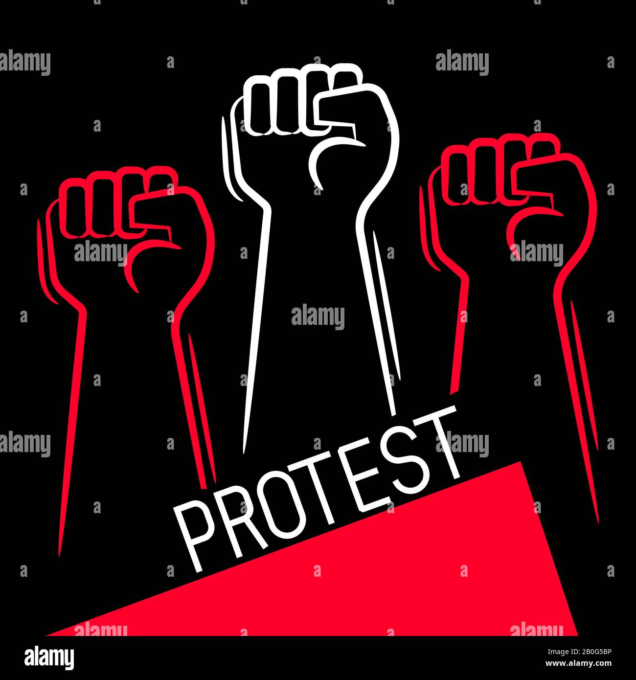 Fist Male Hand, Proletarian Protest Symbol. Vector Suitable For ...