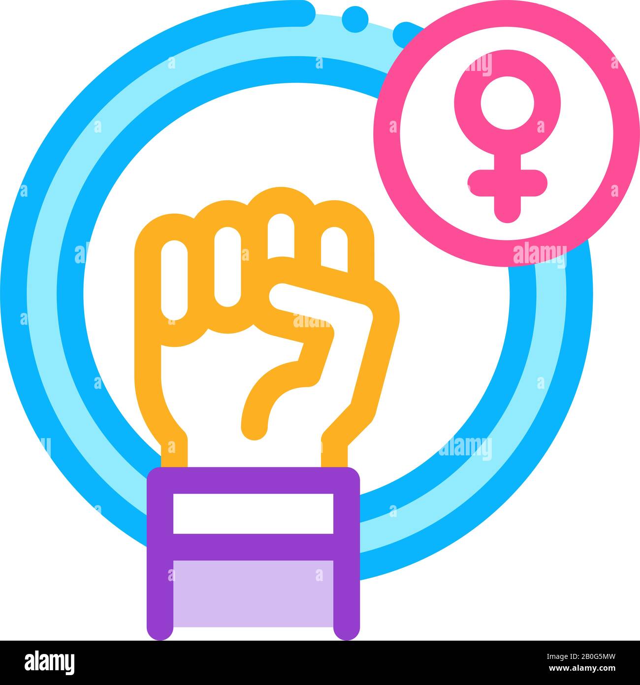Fist Female Mark Icon Vector Outline Illustration Stock Vector Image ...