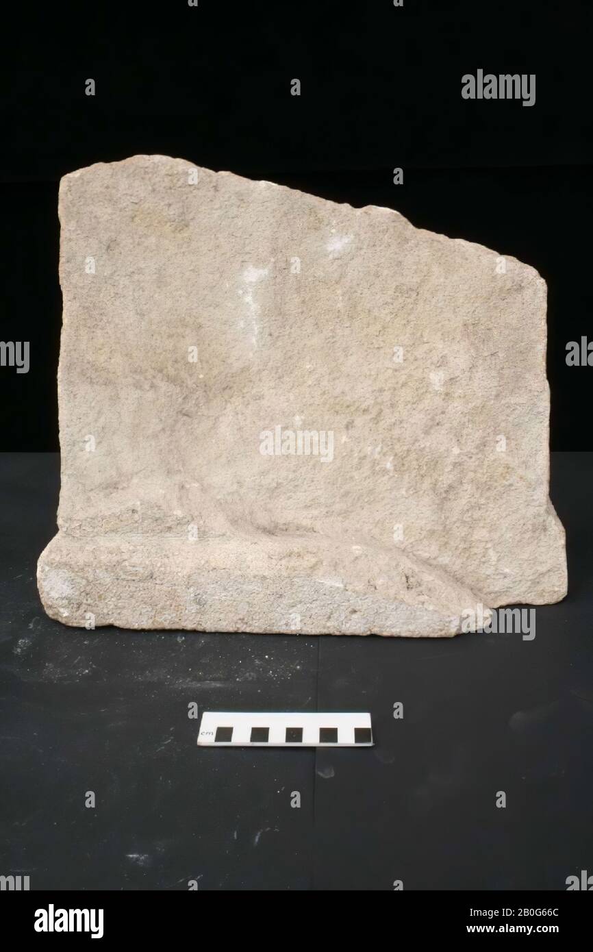 Lower part of an altar. Limestone. The front is completely broken away ...