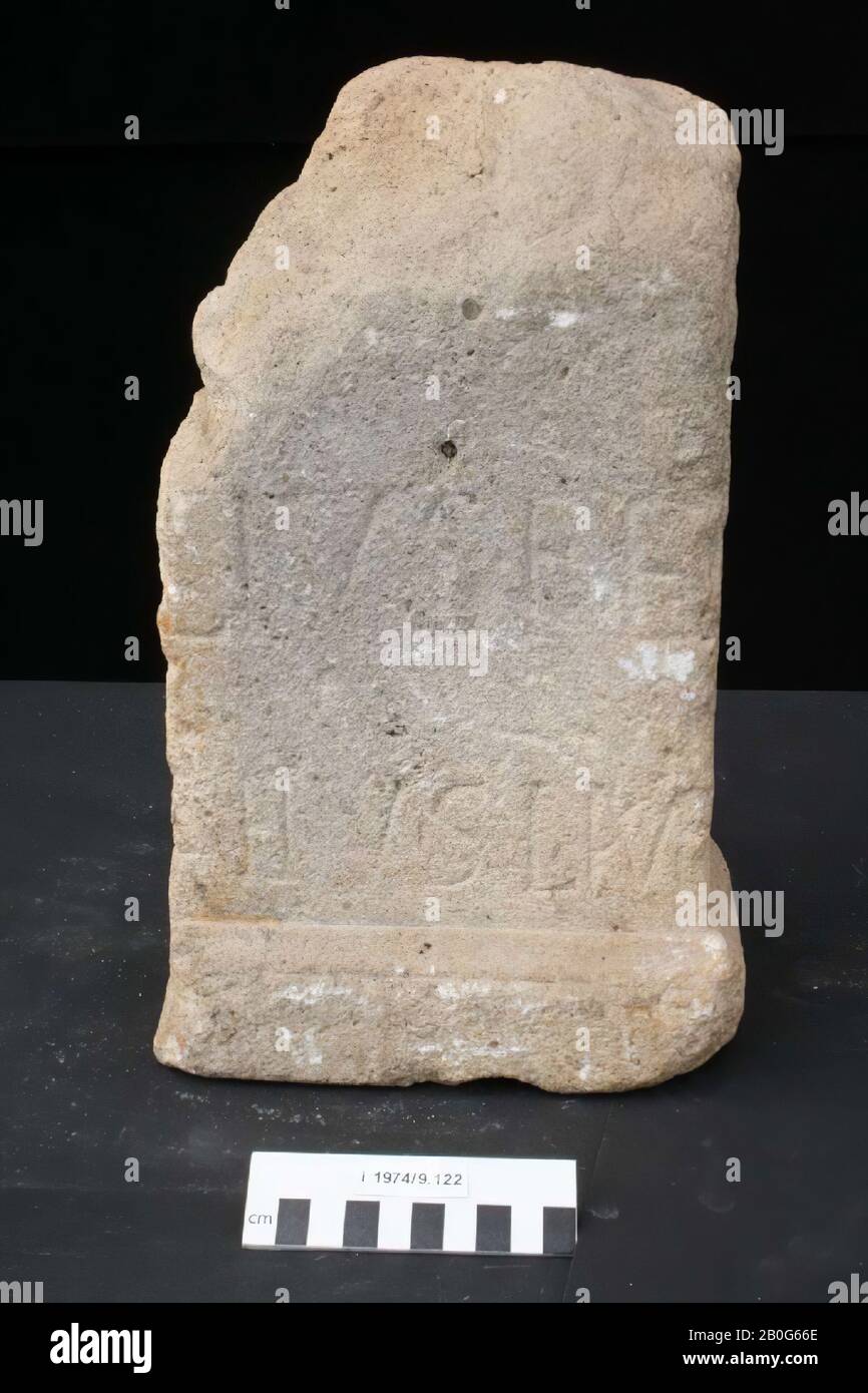 Lower right corner of an altar. Limestone. On the right side is in ...