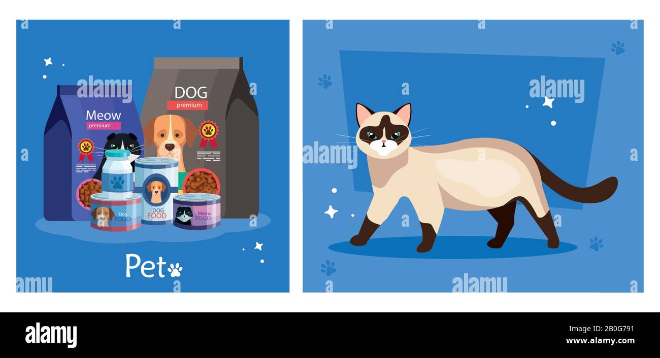 Set cartoon animals eat food hi-res stock photography and images - Alamy