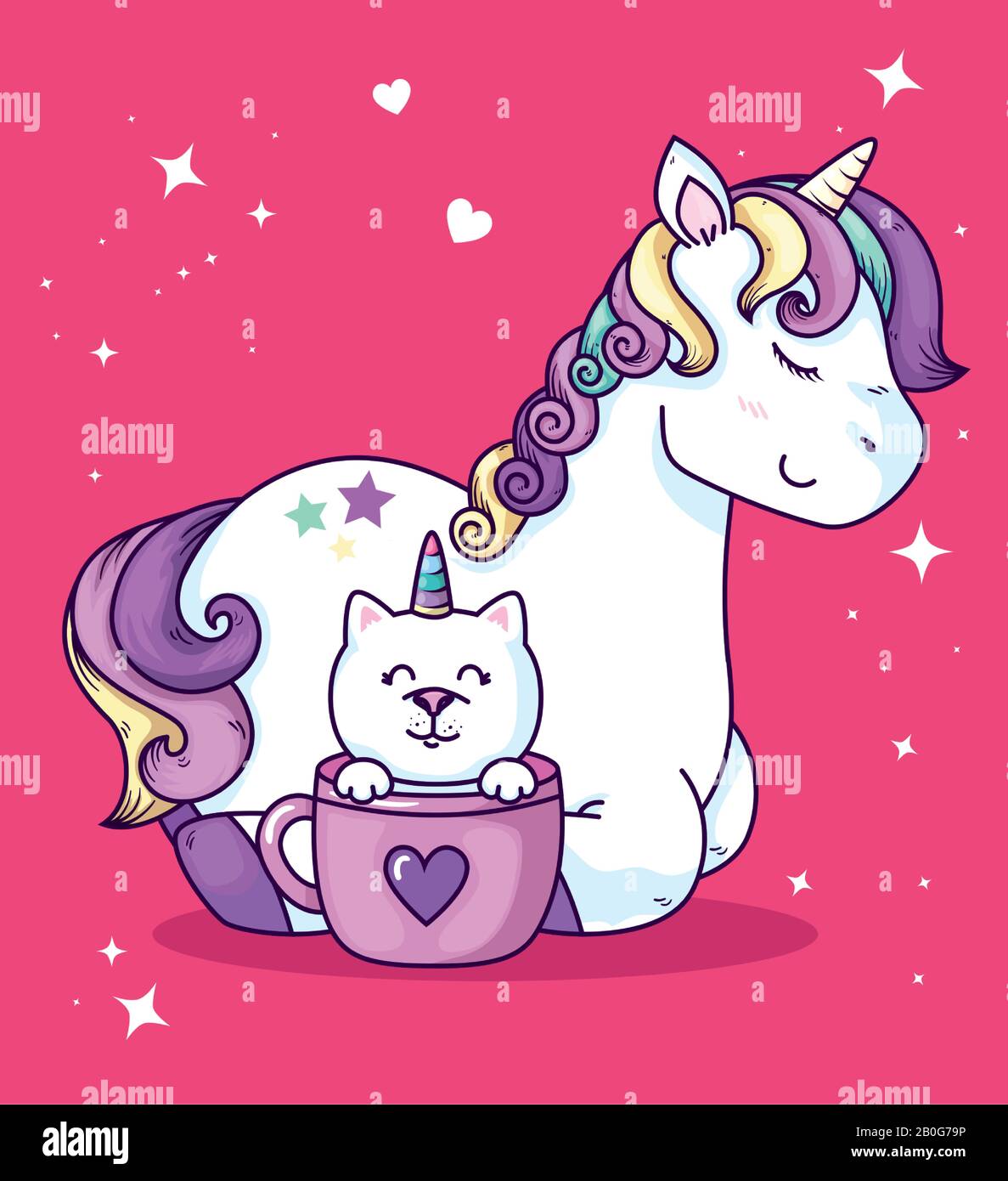 Unicorn cat fantasy in Stock Vector Images - Alamy