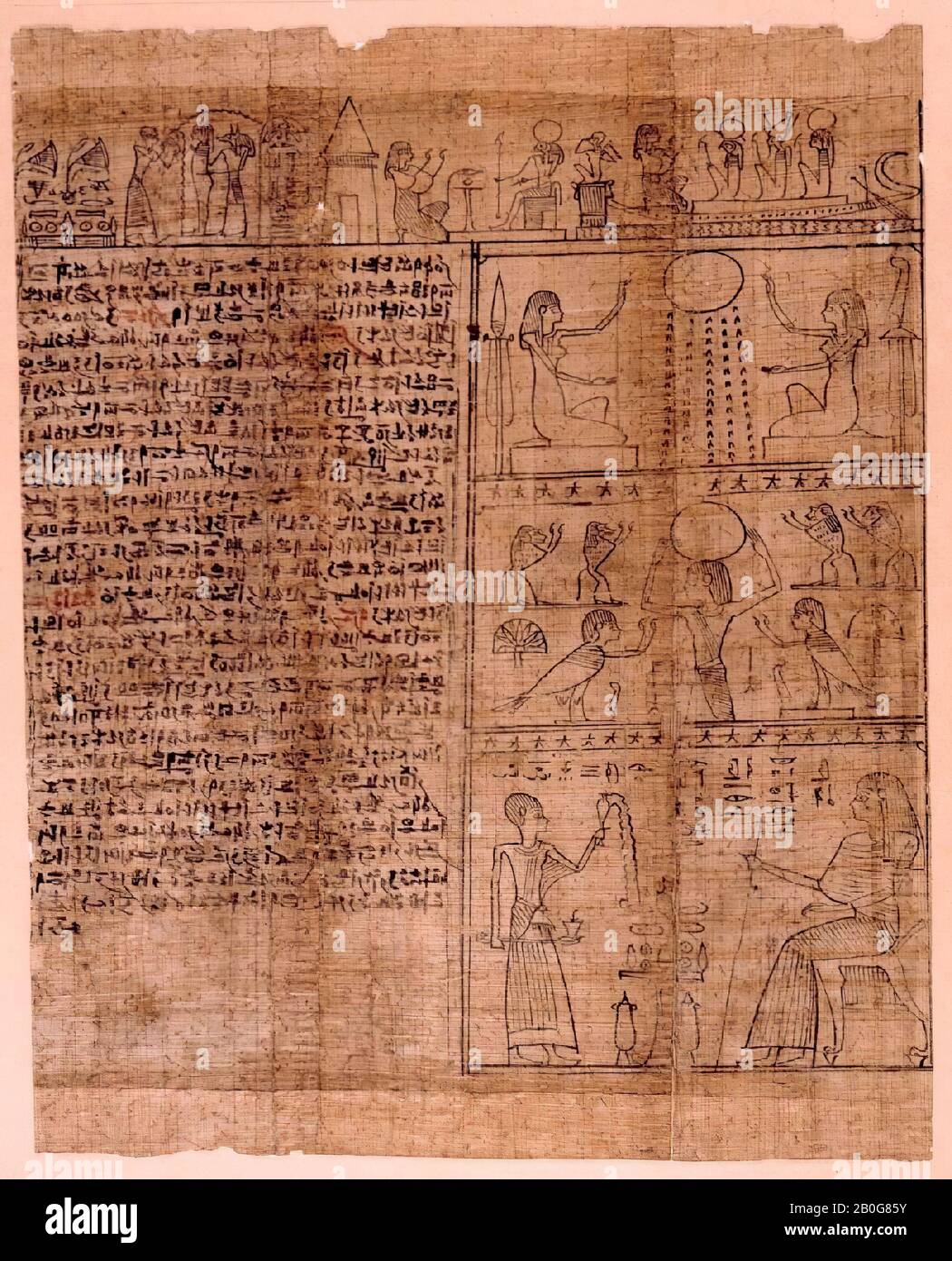 Egypt, handwriting, hieratic, papyrus, 38 x 44 cm, Late Period, 30th ...