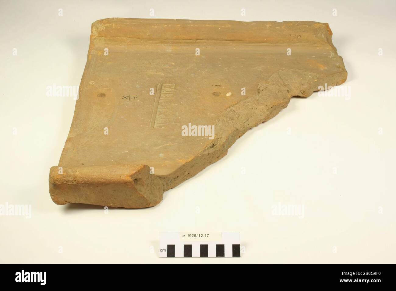Fragment of a tegula (roof tile) of brick with stamp LXGPFD. 1 Stock ...