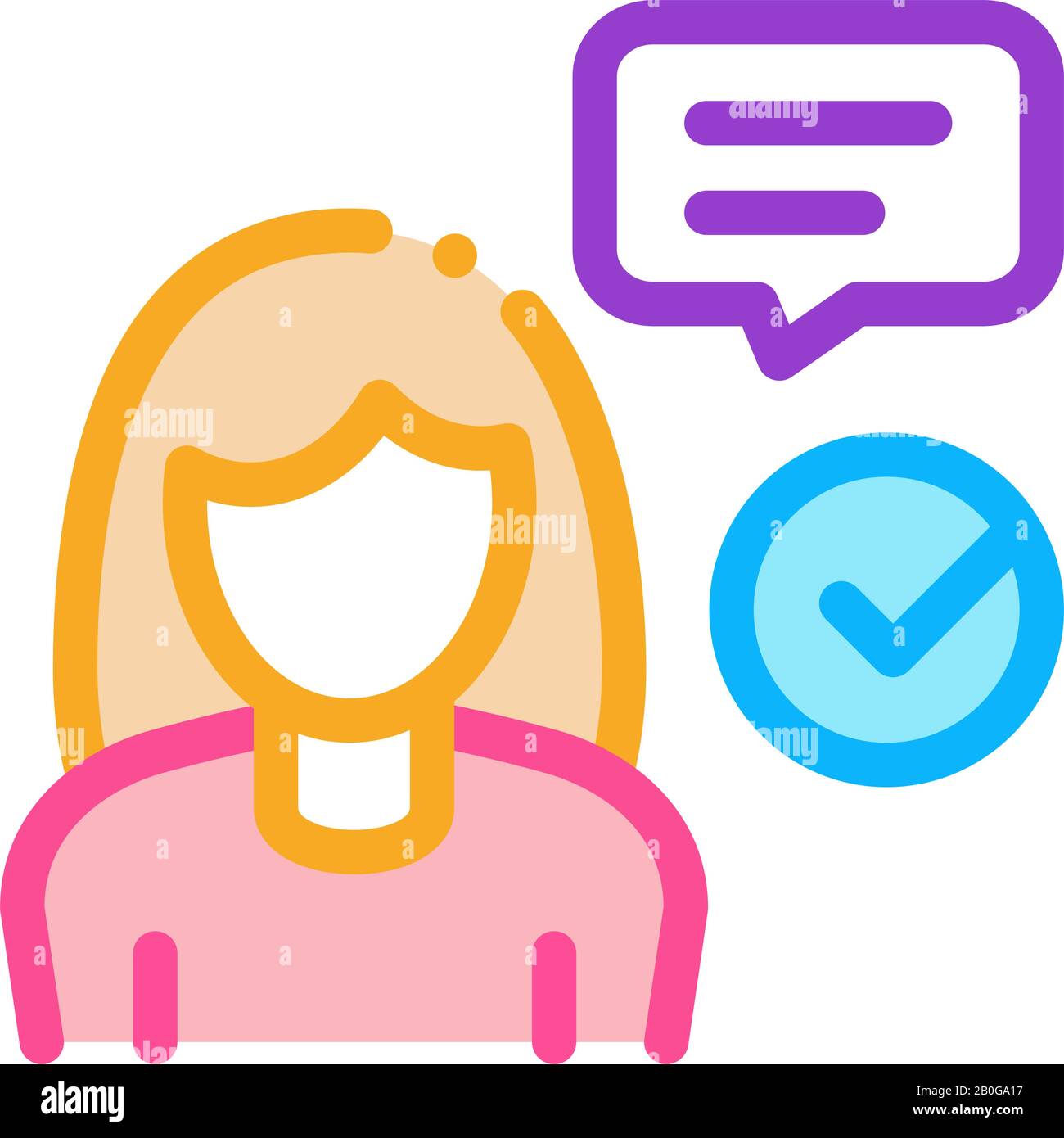 Woman Approved Icon Vector Outline Illustration Stock Vector Image ...
