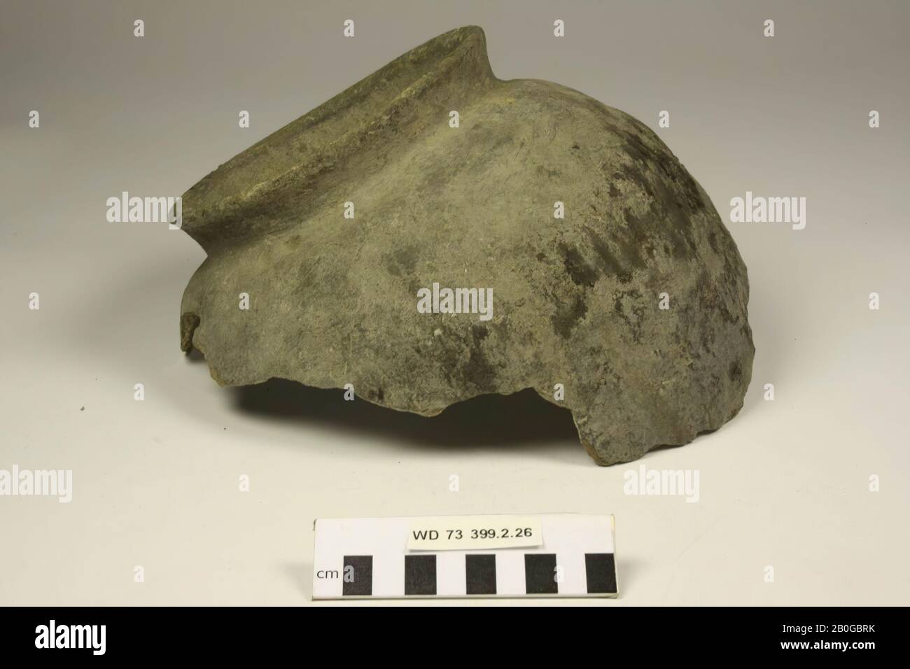 Large fragment of a pot of pottery. Crack in edge, pot, fragment ...