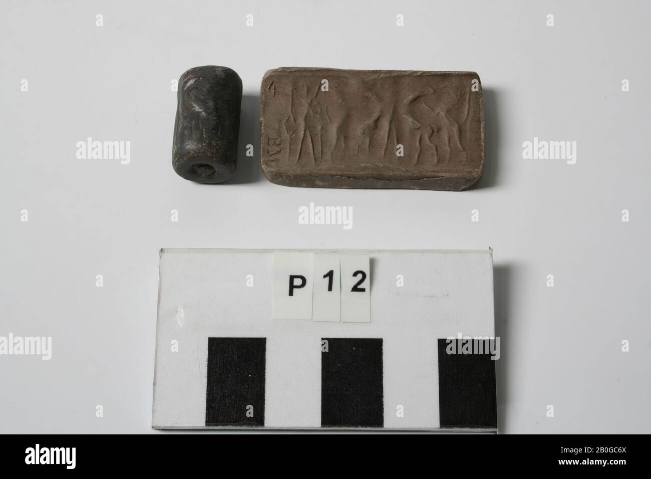 Sulfur casting and imprint of a Persian cylinder stamp from the British ...