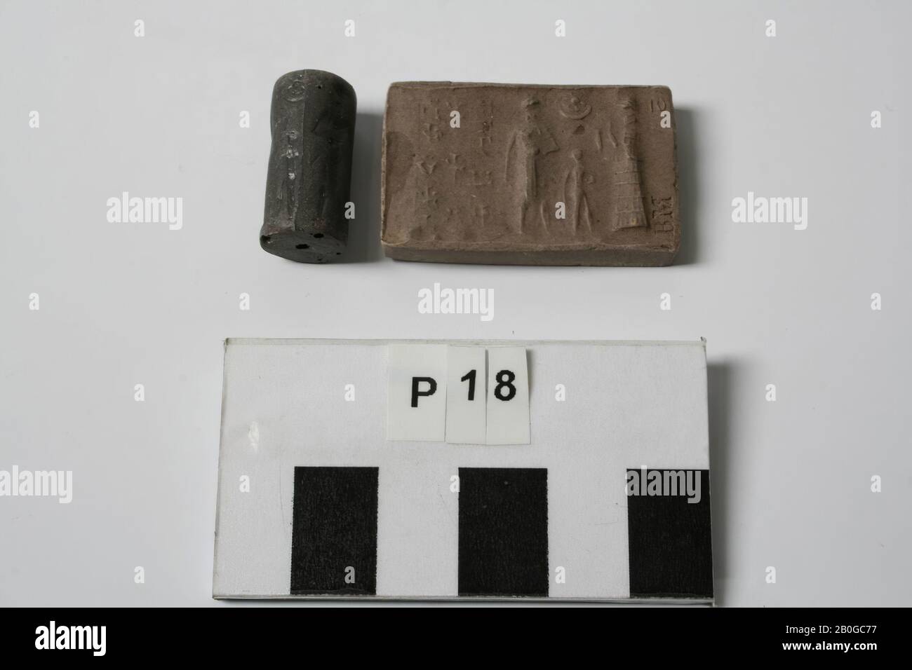 Sulfur casting and imprint of a Persian cylinder stamp from the British ...