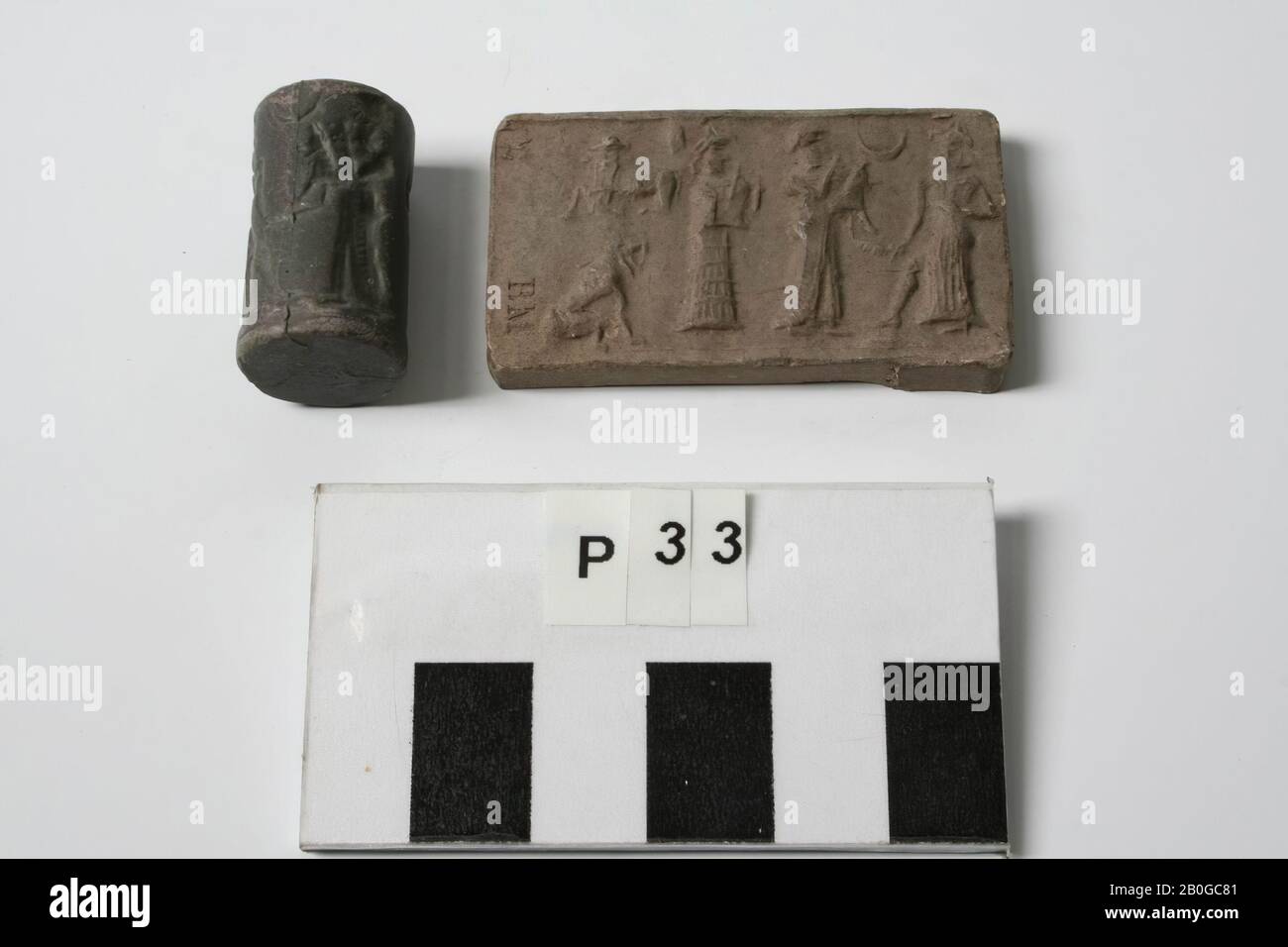 Sulfur casting and imprint of a Persian cylinder stamp from the British ...