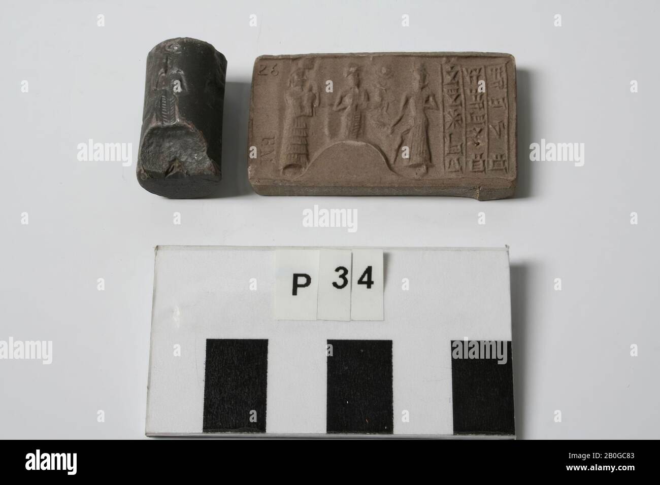 Sulfur casting and imprint of a Persian cylinder stamp from the British ...