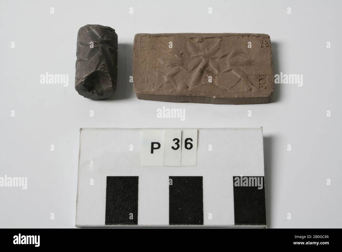 Sulfur casting and imprint of a Persian cylinder stamp from the British ...