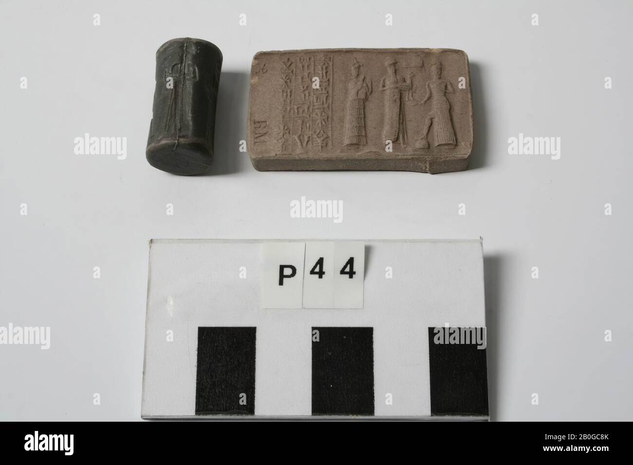 Sulfur casting and imprint of a Persian cylinder stamp from the British ...
