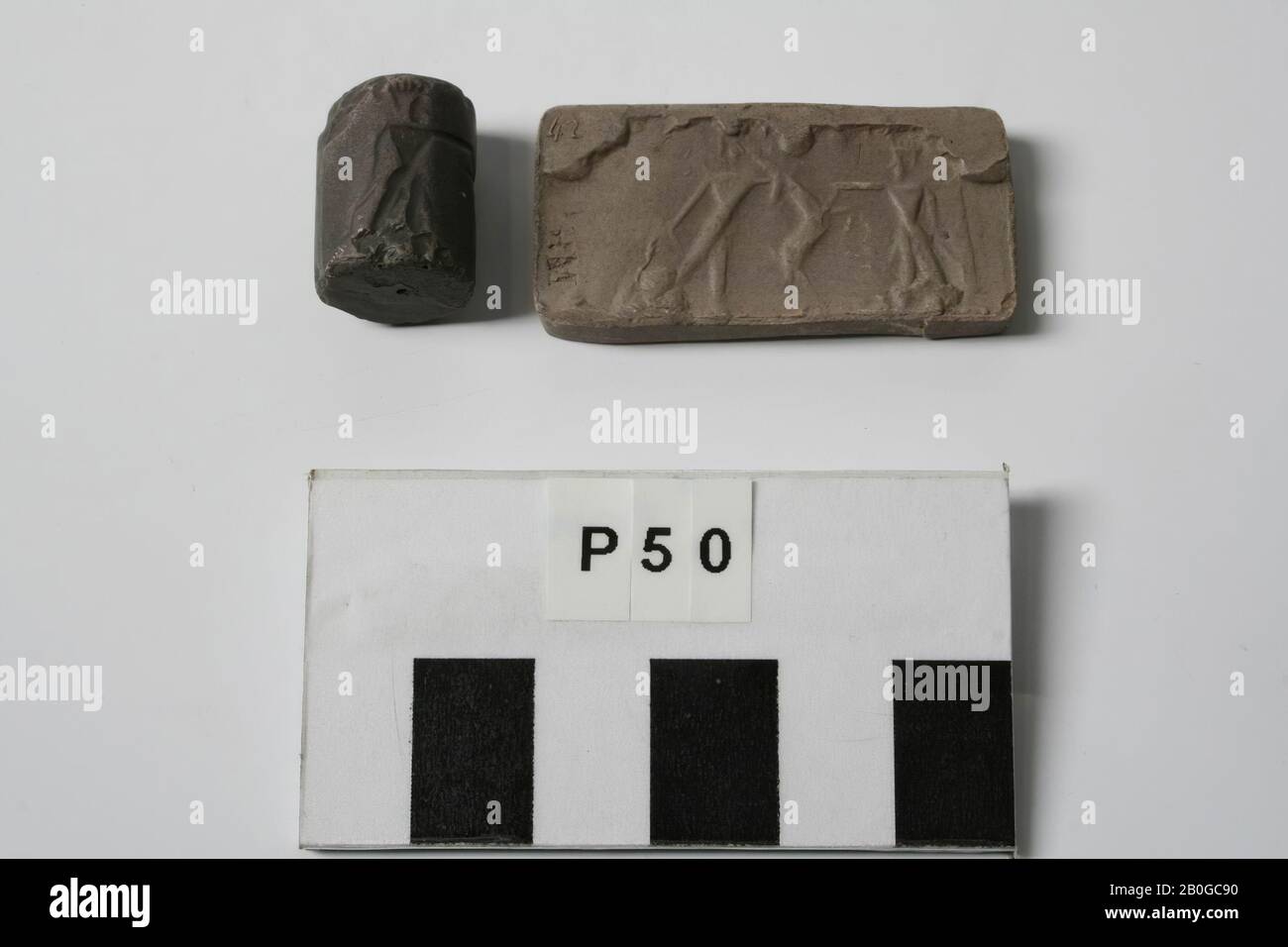 Sulfur casting and imprint of a Persian cylinder stamp from the British ...