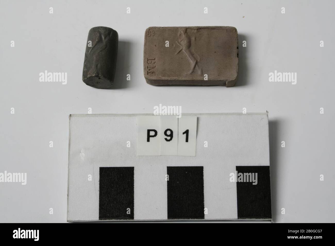 Sulfur casting and imprint of a Persian cylinder stamp from the British ...