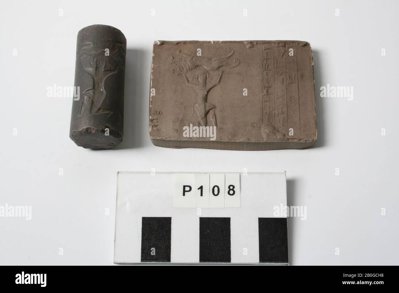 Sulfur casting and imprint of a Persian cylinder stamp from the British ...