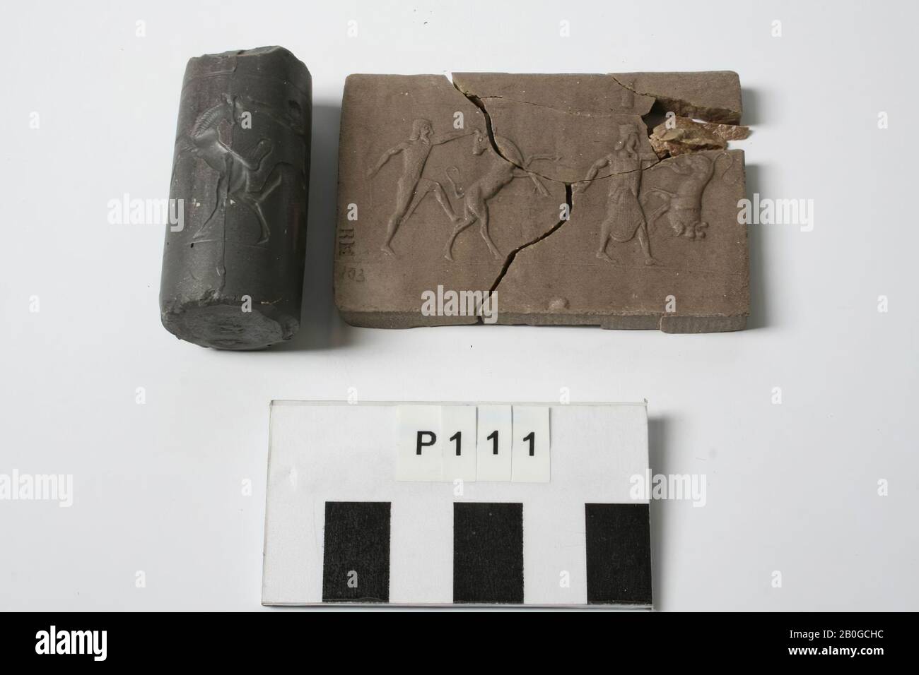 Sulfur casting and imprint of a Persian cylinder stamp from the British ...