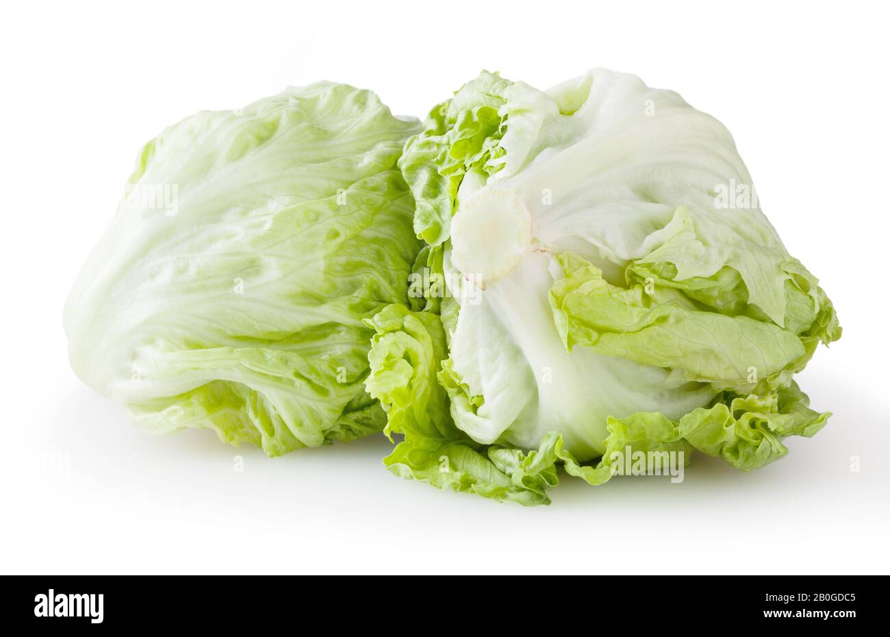 Fresh iceberg letuce isolated on white background with clipping path ...