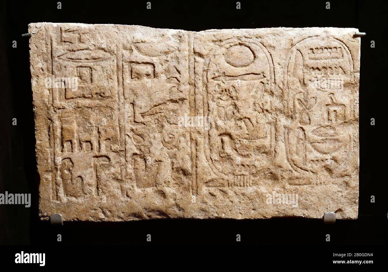 inscription, cartouche, Osorkon IV, relief, limestone, 34 x 58 cm ...