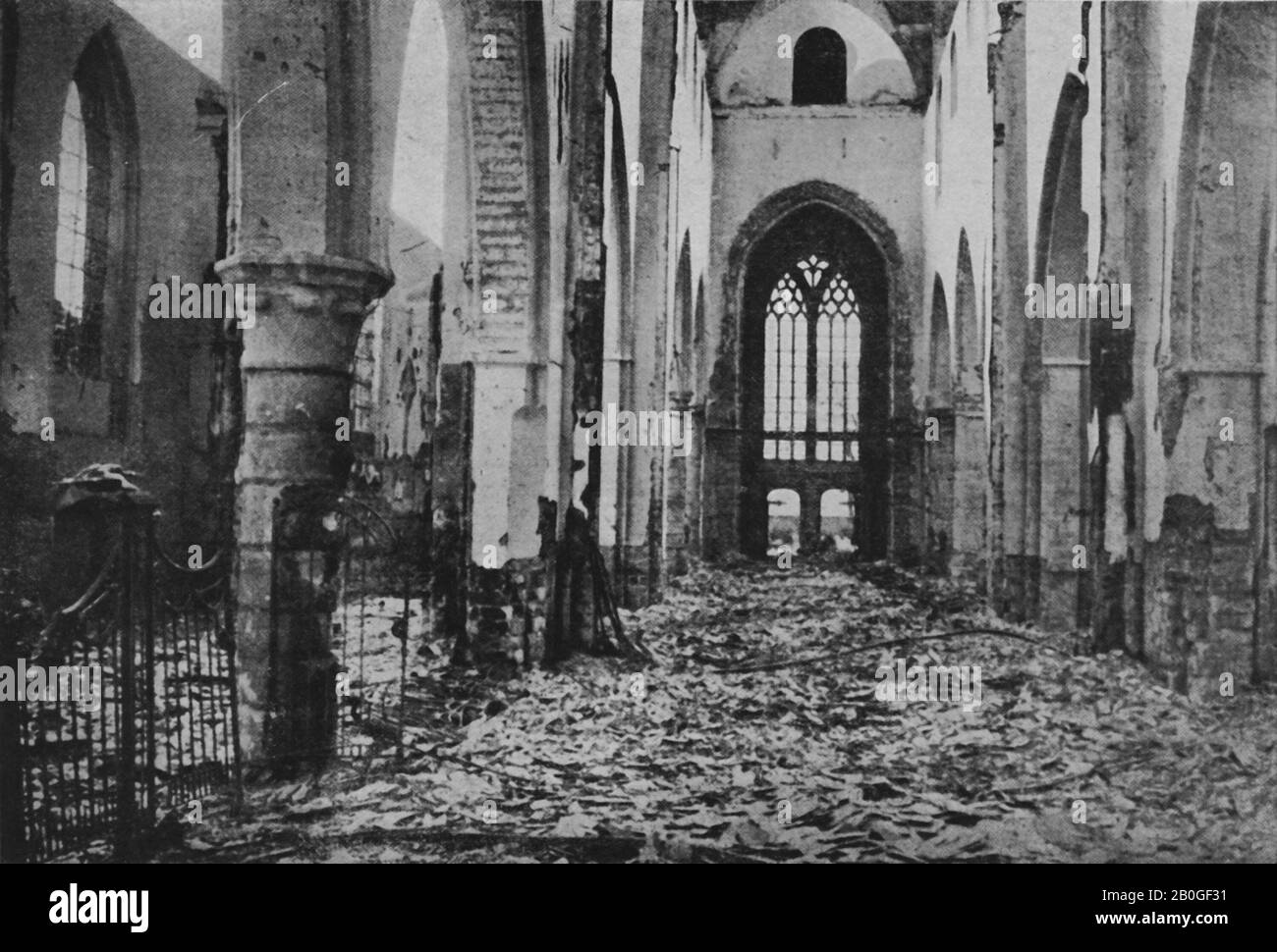 The ruins of St. Jacques church Ypres Belgium circa 1915 the city was ...