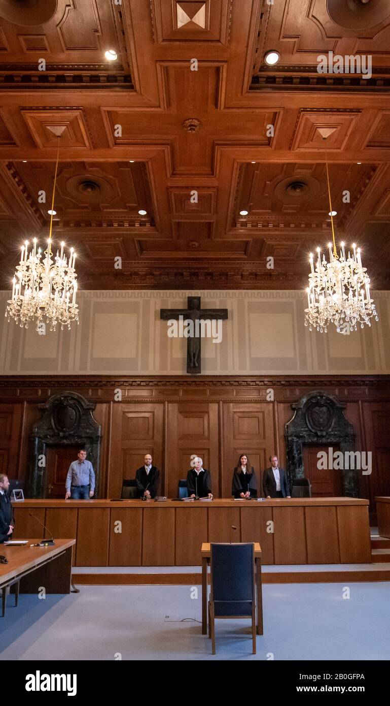 Nuremberg, Germany. 20th Feb, 2020. Interior view of court room 600 in ...