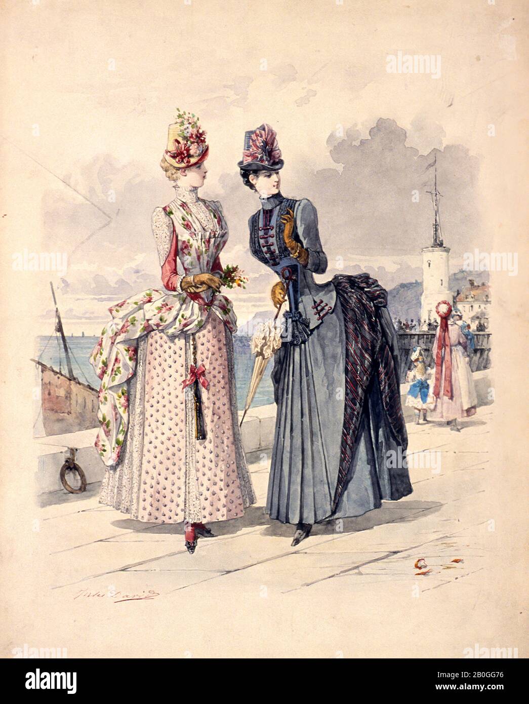 Jules David, French, 1808-1892, Fashion Drawing No. 21, 1885 ...