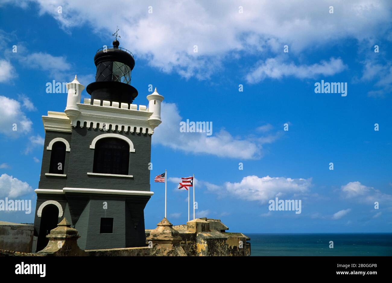 PUERTO RICO, OLD SAN JUAN, CASTILLO DEL MORRO FORTRESS, LIGHTHOUSE ...