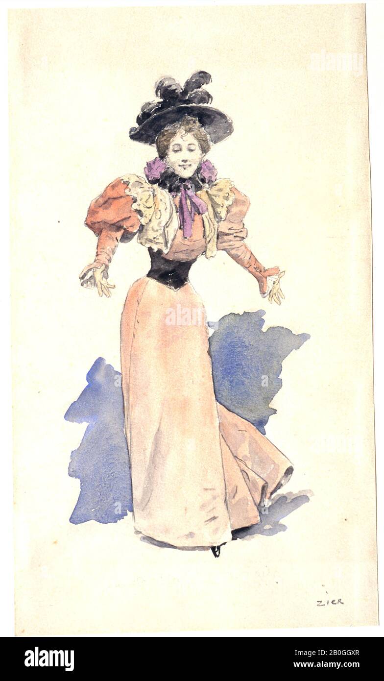 Edouard Zier, French, 1856–1924, Woman in Black Hat, 1866–1924 ...