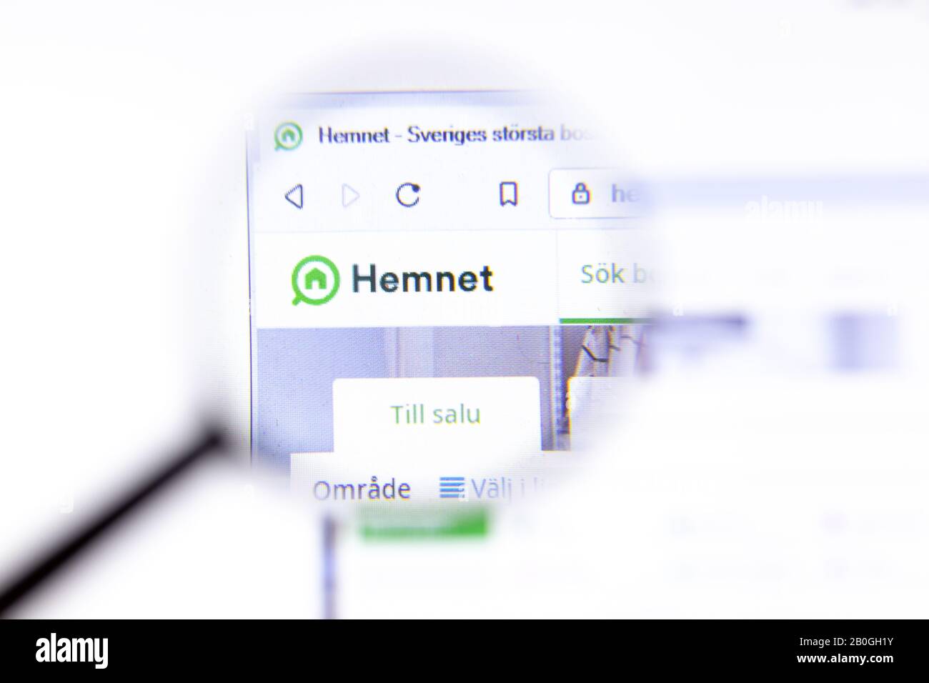 Los Angeles, California, USA - 18.02.2020: Hemnet website page with ...