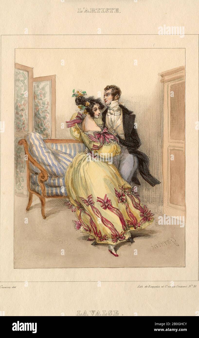 Paul Gavarni, French, 1804–1866, L'Artiste: La Valse, 1814–1866, Hand ...