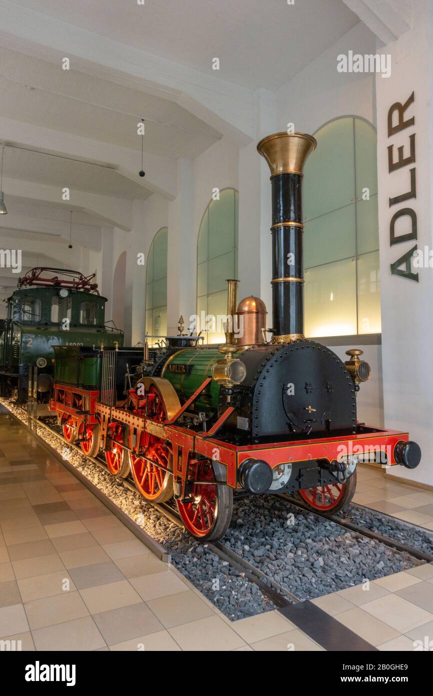 Replica of the Adler, the very first locomotive to run in Germany ...