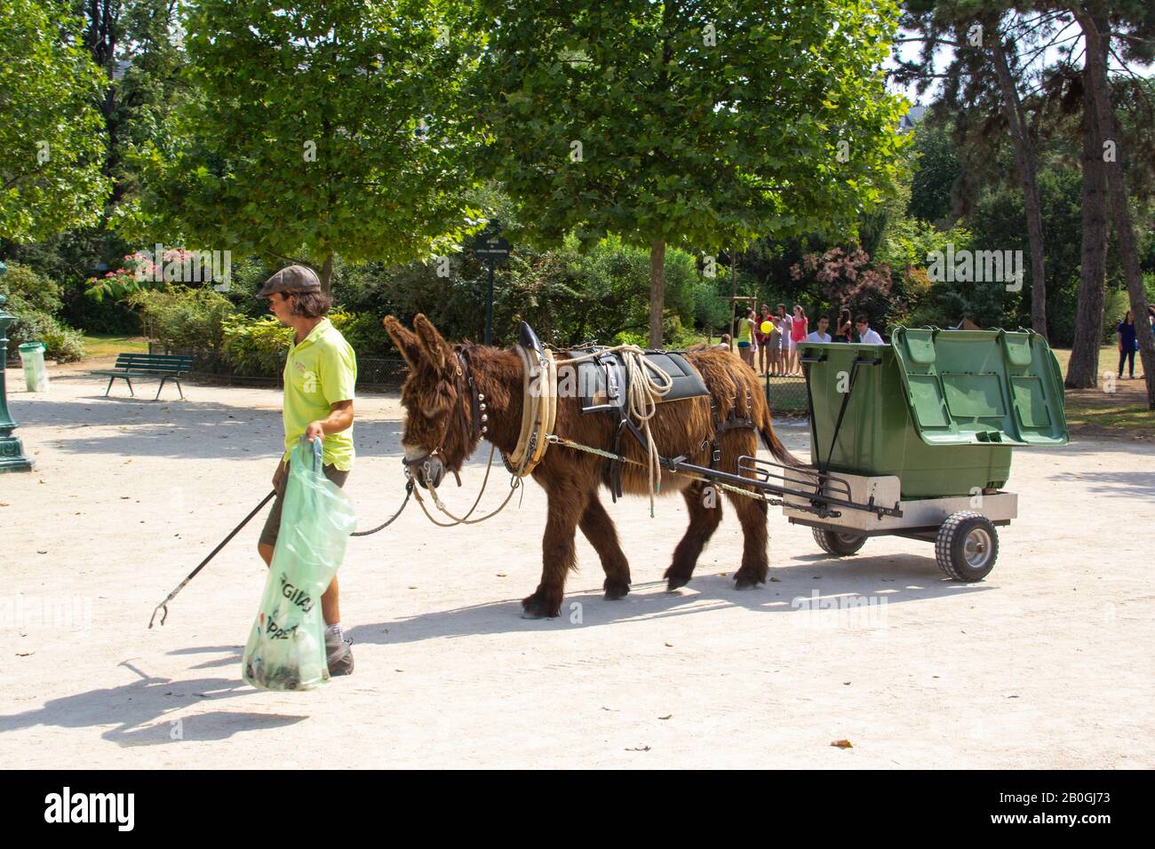 Donkey litter cart, Paris Stock Photo - Alamy