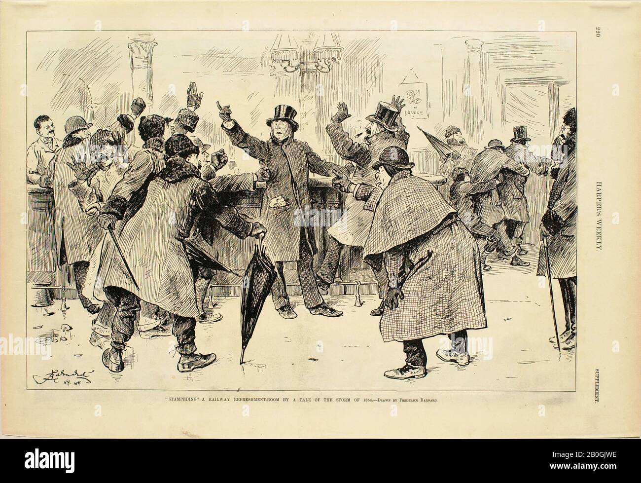 Frederick Barnard, American, 1846–1896, 'Stampeding' a Railway ...