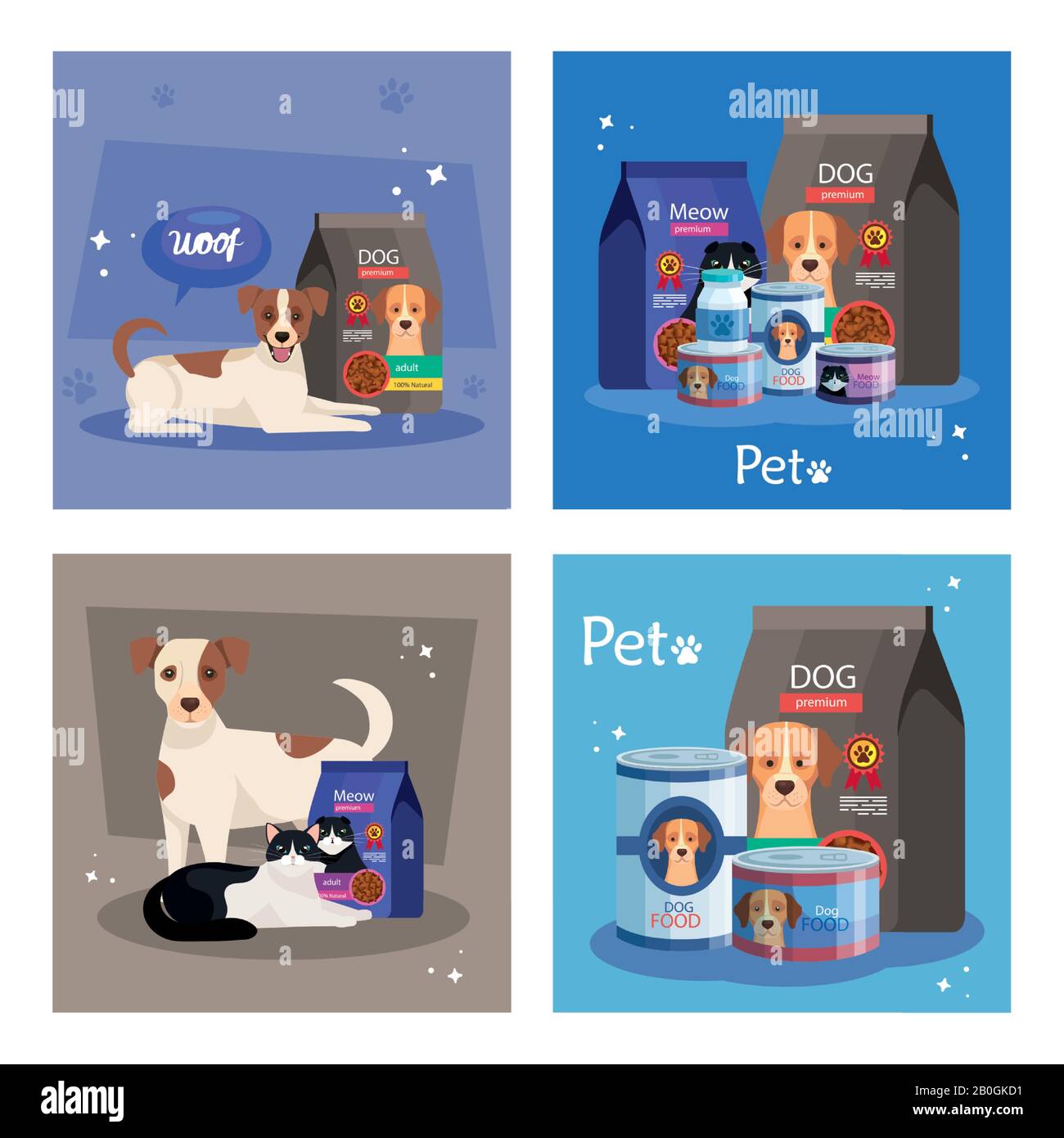 Set cartoon animals eat food hi-res stock photography and images - Alamy