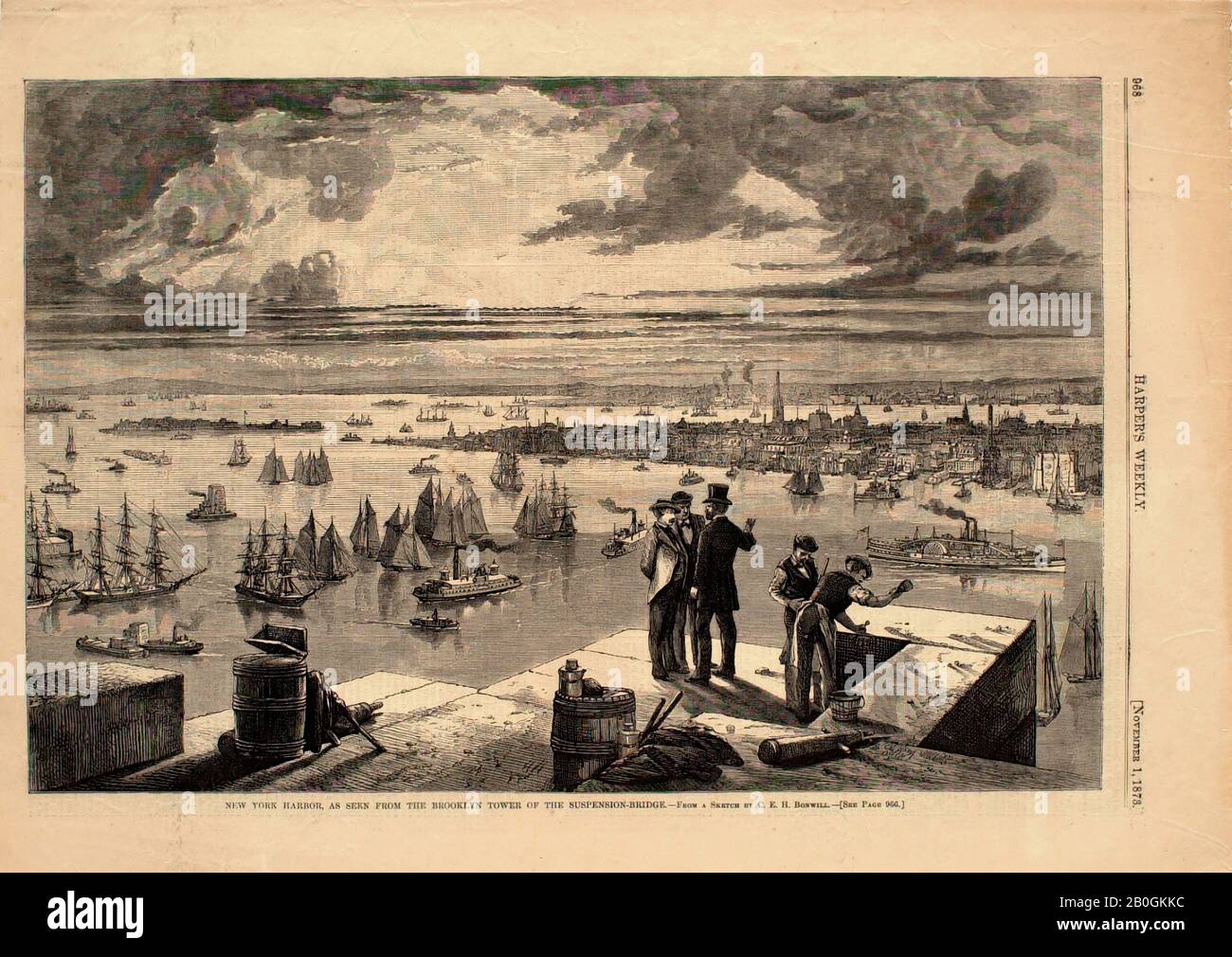 Brooklyn harbor engraving hi-res stock photography and images - Alamy