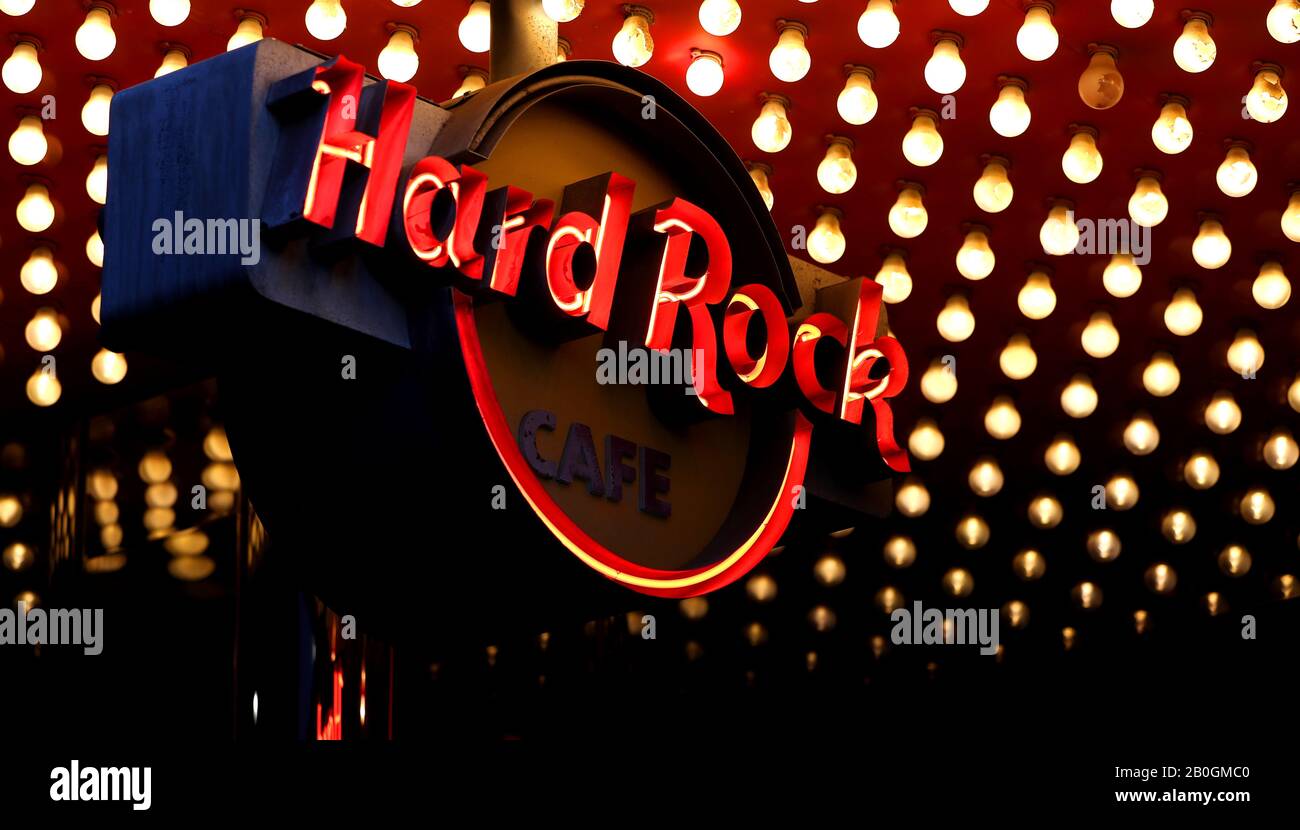 Hard Rock Cafe signage in Las Vegas Stock Photo - Alamy